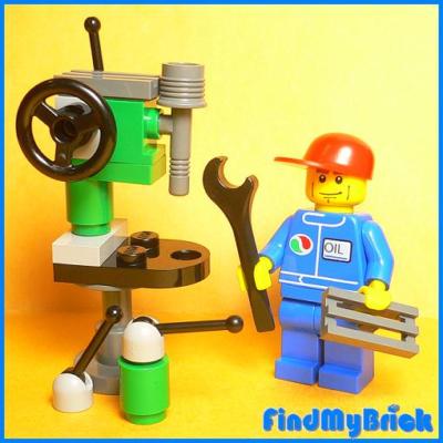 AC109 Lego Mechanic Minifigure with Drill Press & Tool NO Instruction ...