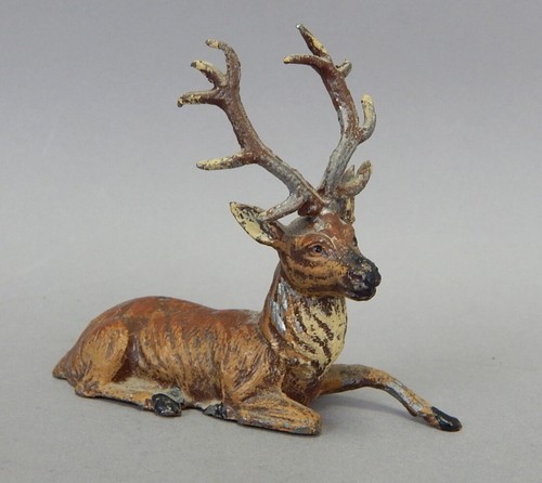 Antique 1900s Cast Metal Miniature Reindeer Stag Souvenir Toy Figurine ...