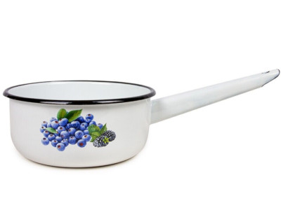 1.6-qt Rustic Blueberry Saucepan Enameled Steel Vintage Style Pot from ...