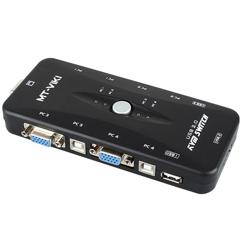 Hot 4 Ports KVM USB 2.0 Keyboard Mouse Switch Box Switcher Computer PC ...