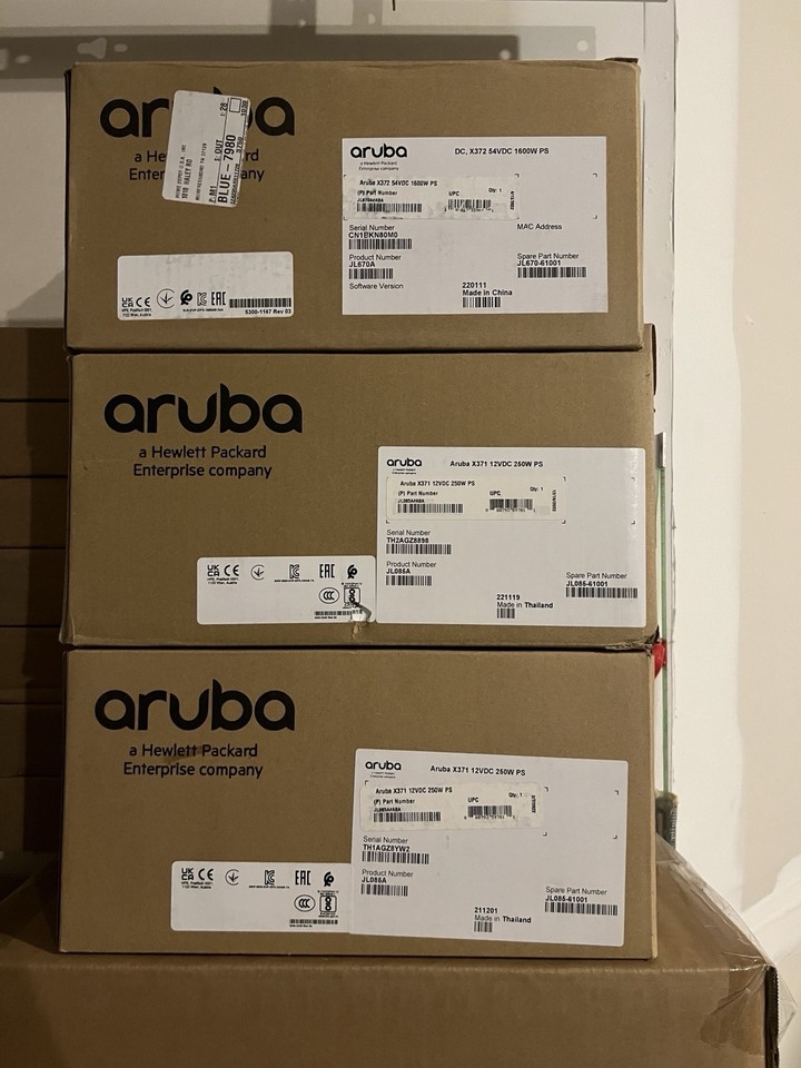 Aruba Power Supply X372 54VDC 1600W 110-240VAC JL670A | eBay