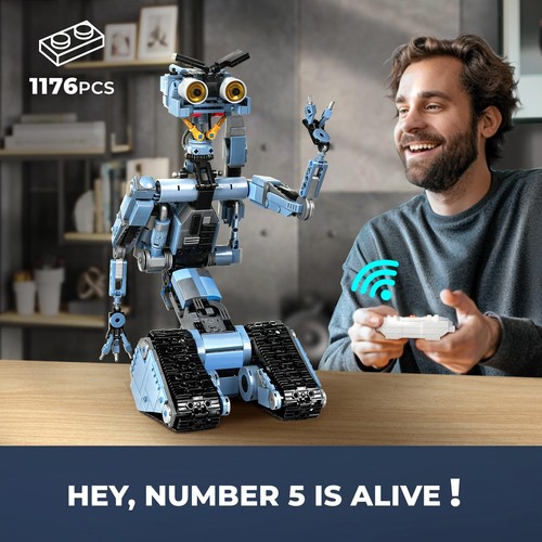 1176 Pieces Johnny 5 Robot Building Set with Remote Control Short Movie ...