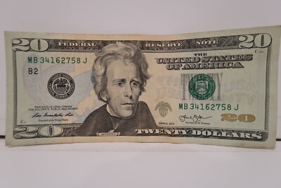 Broken Ladder $20 Dollar Bill M B 34162758 Fancy Serial Number ...