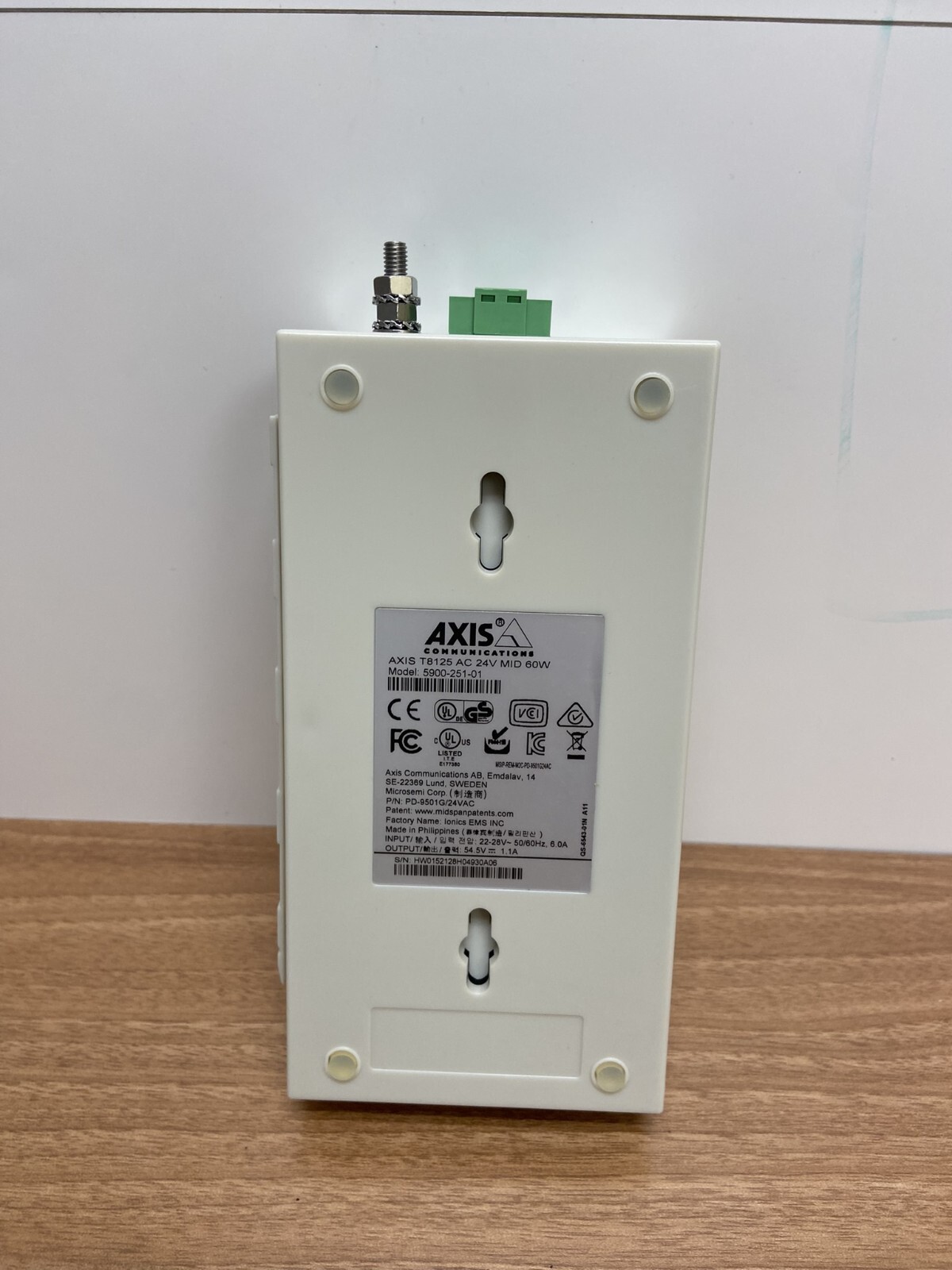 Axis Communications T8125 AC 24V Midspan 60W (5900-251-01) - White | eBay