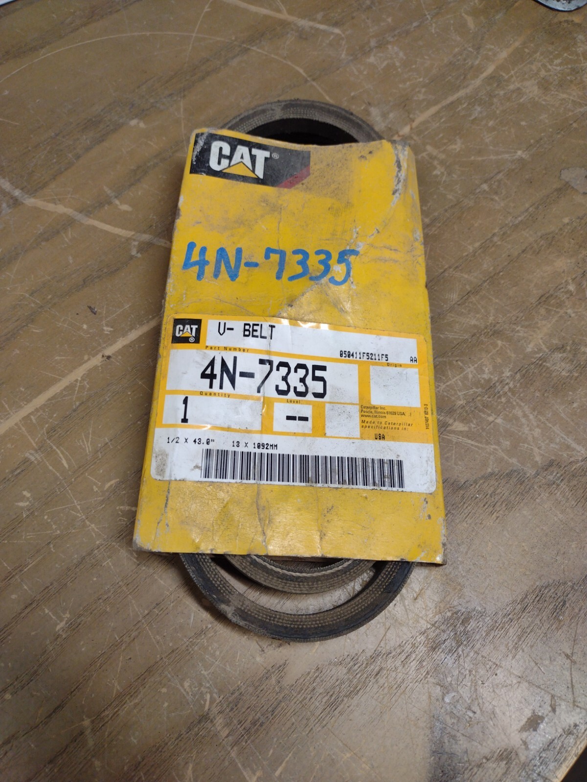 GENUINE Caterpillar 4N-7335 Non-Cogged V-Belt 1J-3549-C7 | eBay