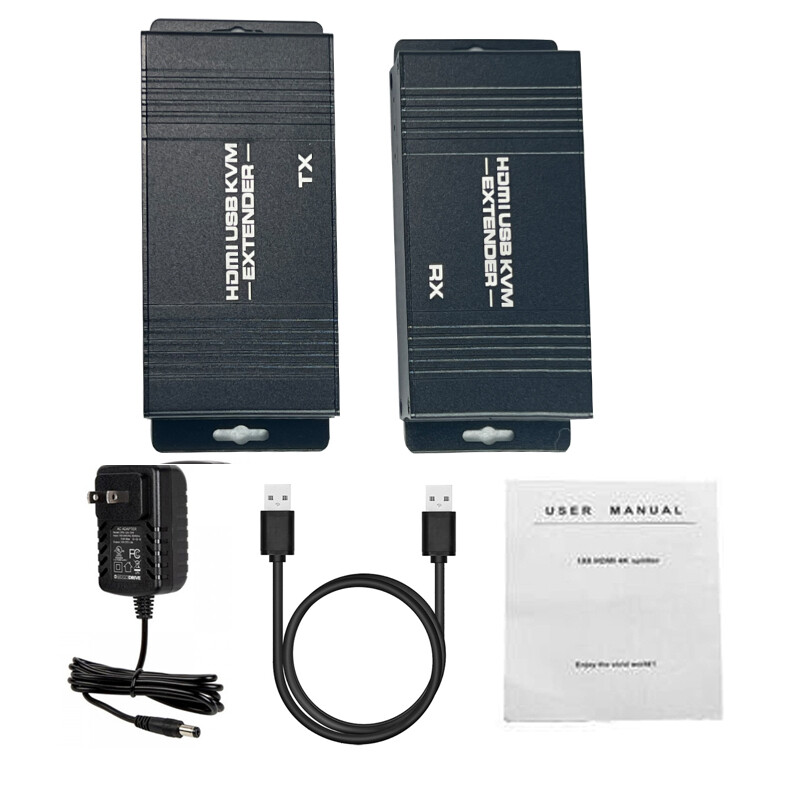 60M HDMI KVM Extender over Ethernet Cat5e/6 POC Cable 1080P HDMI USB ...