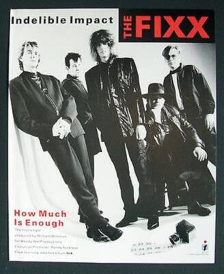 The Fixx Indeleible Impact 1991 Short Print Poster Type Advert, Promo ...