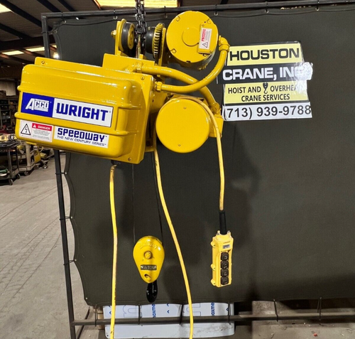 Acco-Wright 1/2 Ton Wire Rope w/ Motorized Trolley, 26 Ft Lift, 460-3 ...