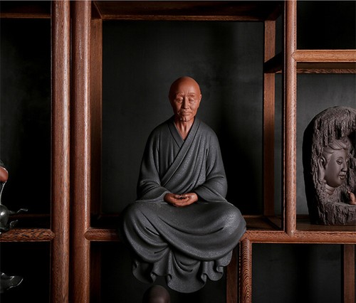 Bonze Hongyi historical figurine statue handmade yixing zisha tea pet ...