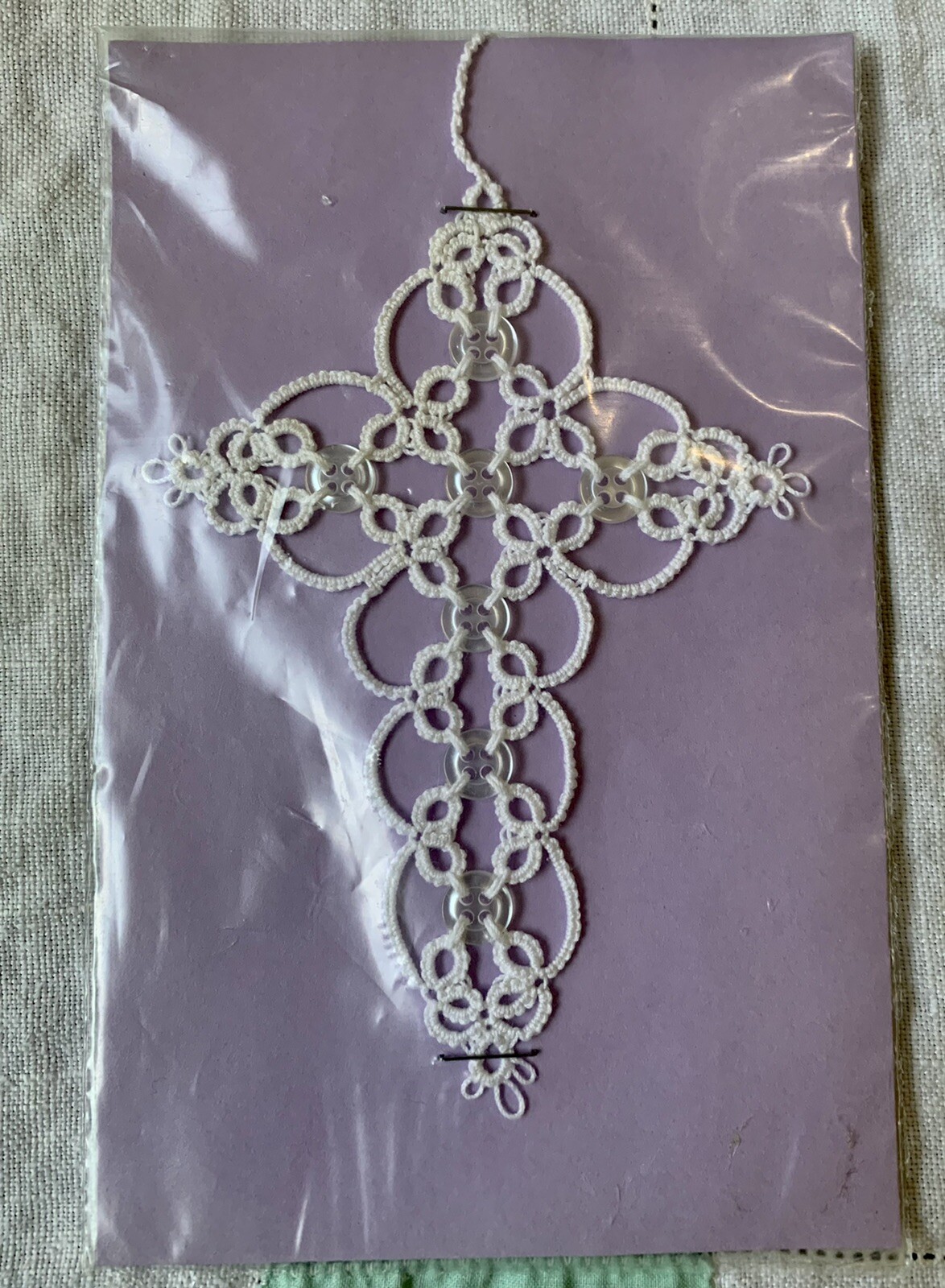 Beautiful Hand Tatted White Cross Bookmark Religious Bookmark | eBay