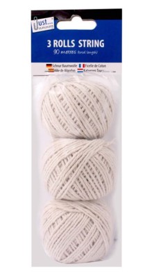 Pack of 3 Cotton String Balls Grey Strings Twine Rope Household Home ...