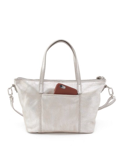 HOBO Kingston Leather Mini Tote Crossbody Bag in Silver Metallic NWT | eBay