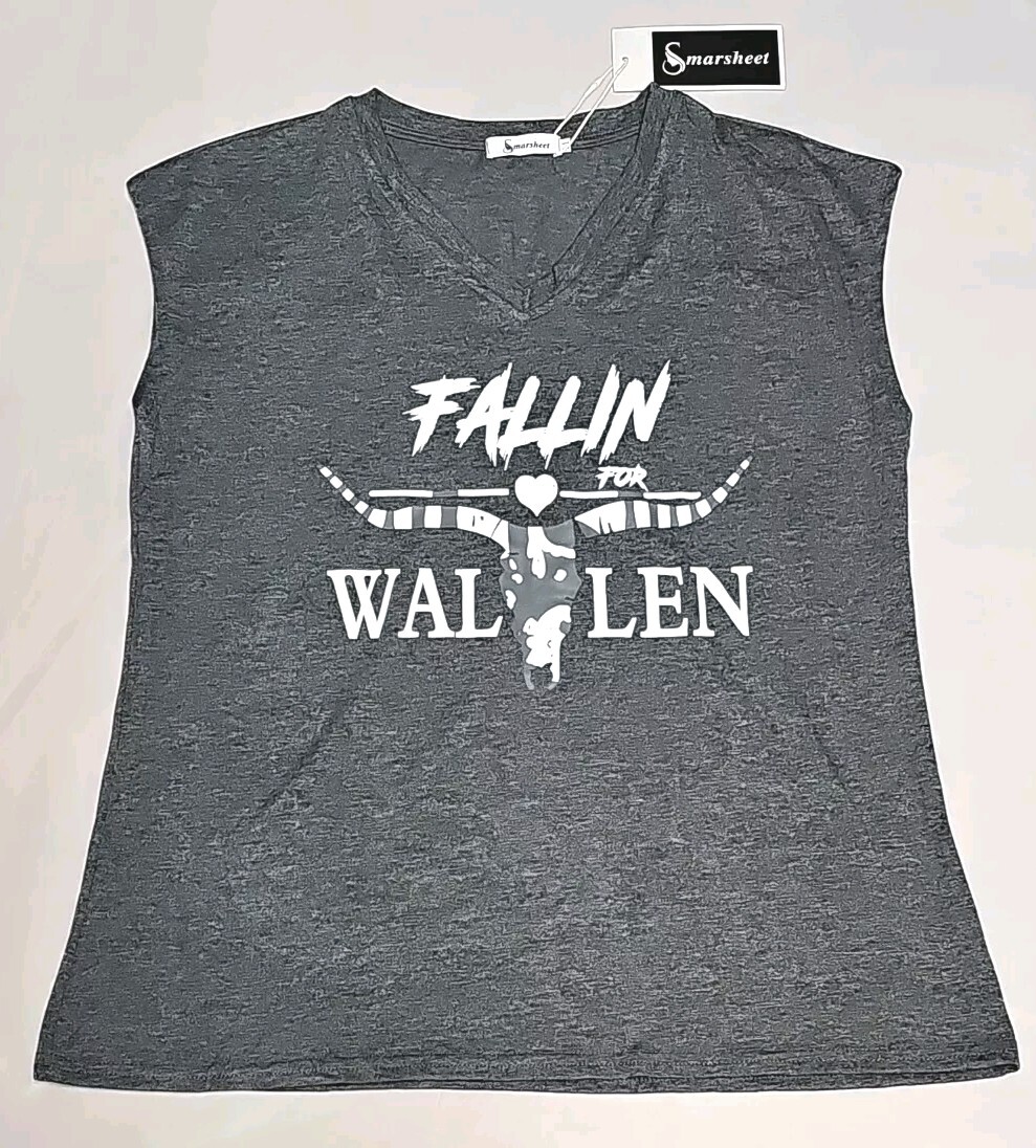Womens Morgan Wallen T-Shirt Steer Horns FALLIN FOR WALLEN Medium ...