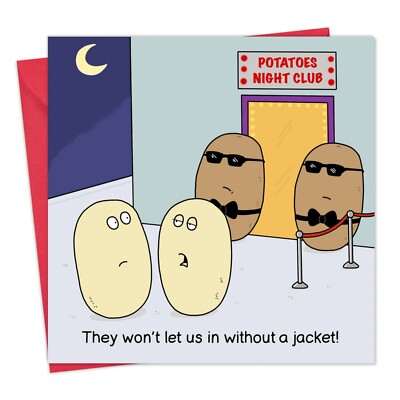 Funny Card with Jacket Potatoes - Blank Card any Occasion - Funny ...