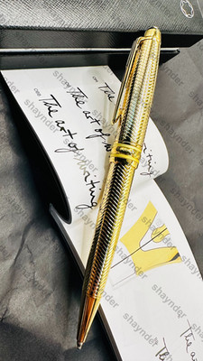 New Authentic Montblanc 2866 Meisterstuck Ballpoint Gold Star Pen 164P ...