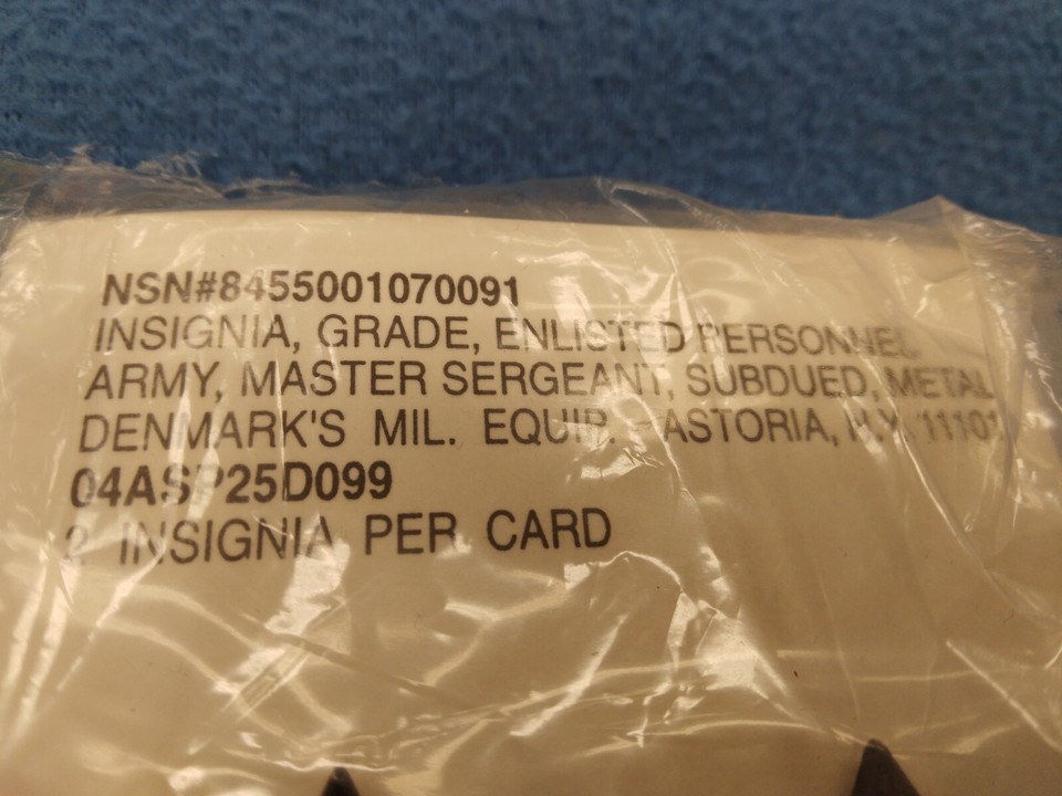 BUNDLE OF 20 PAIRS OF - US ARMY MASTER SERGEANT METAL SUBDUED PINS ...