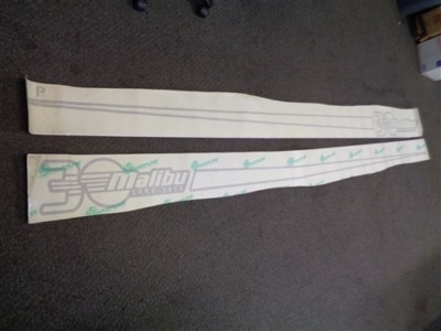 MALIBU 1982-2012 PORT / STARBOARD DECAL 121 3/4" X 8" SILVER MARINE ...