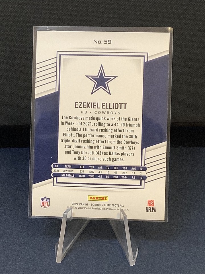 2022 Donruss Elite Football #59 Ezekiel Elliott - Dallas Cowboys | eBay