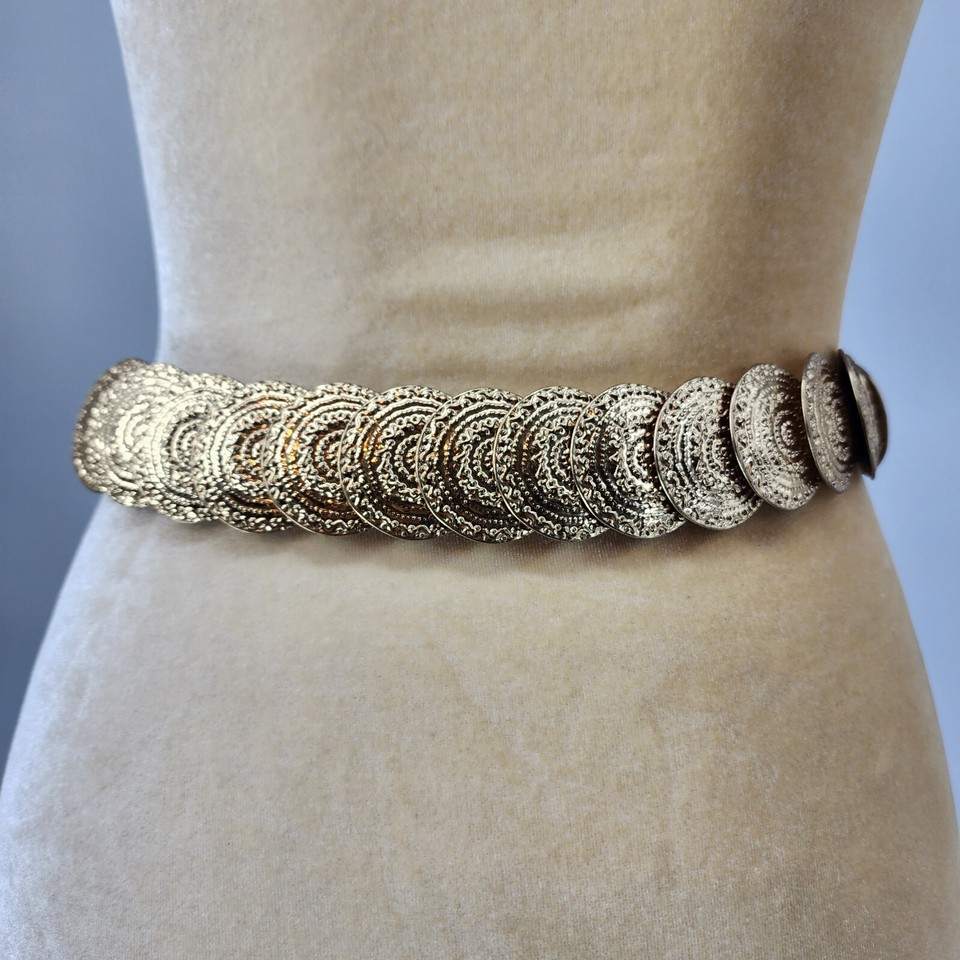 Gold Coin Belt Western Concho Hippy Boho Cowgirl Bohemian Gypsy Small ...