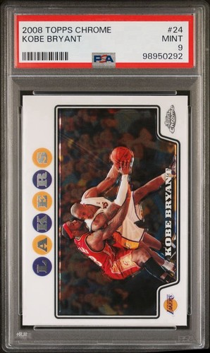 2008 Topps Chrome Kobe Bryant w/LeBron James #24 Los Angeles Lakers PSA ...