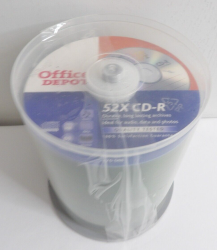 Office Depot Blank CD-R New 100 Count Pack Sealed 700MB 80 Minutes 52X ...
