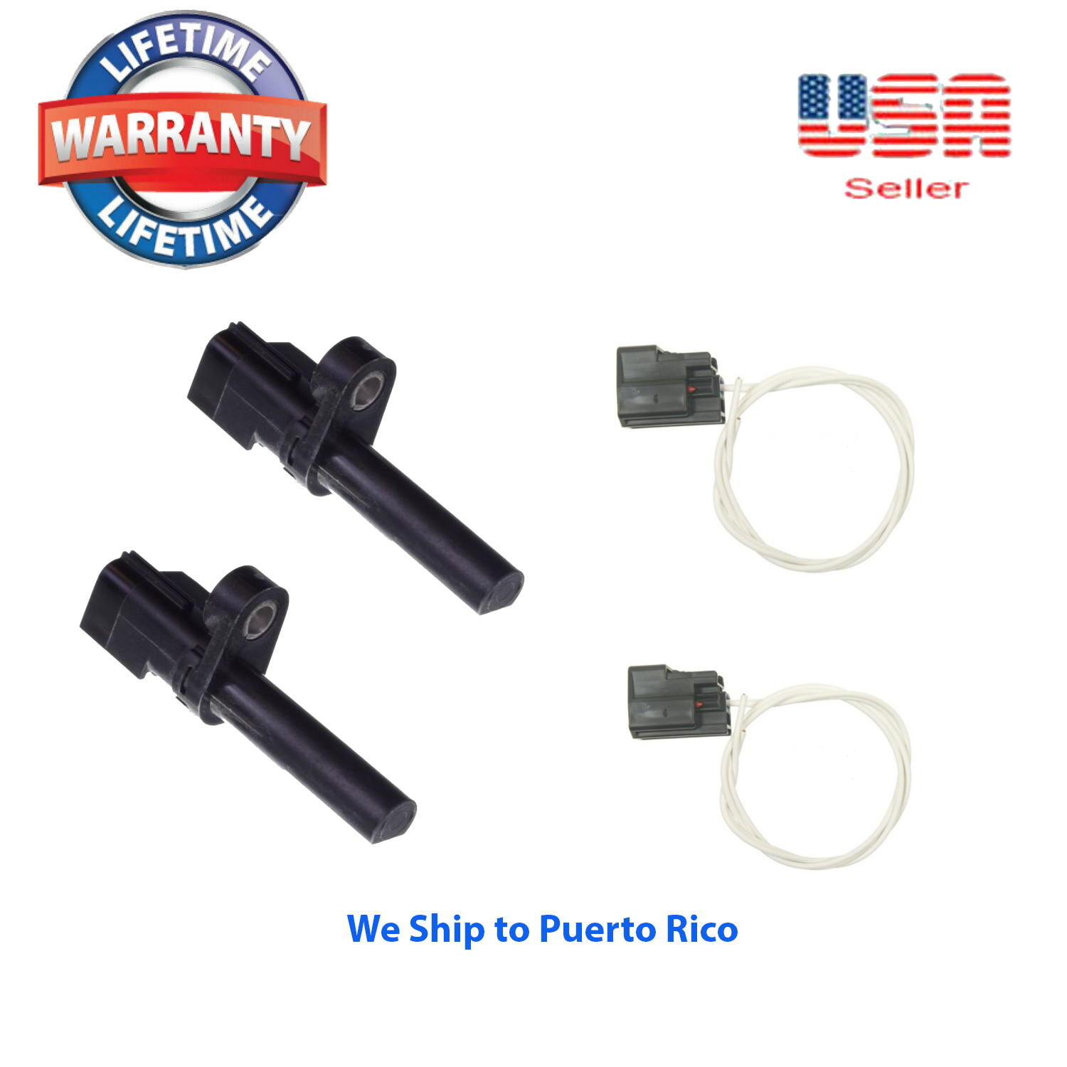 2 ASB Wheel Speed Sensor Rear R & L With Connector Fit:Durango Ram 1500 ...