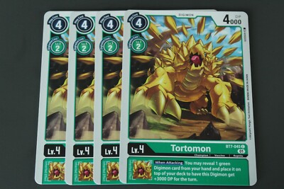 Digimon TCG (2020) - BT7-045 - 4x Tortomon - Green - Common | eBay UK