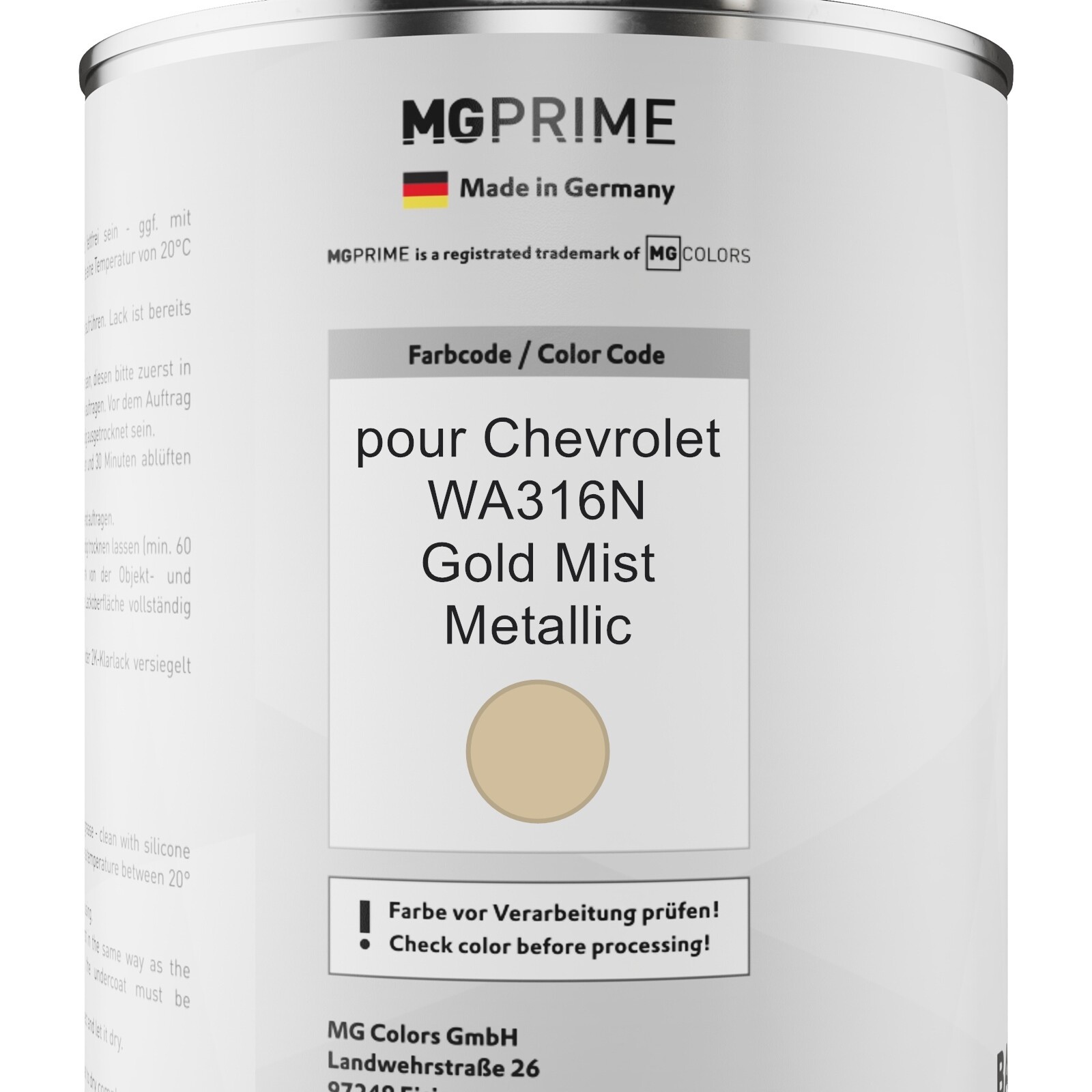 Peinture Voiture kit de pot pour Chevrolet WA316N Gold Mist Metallic 2 ...