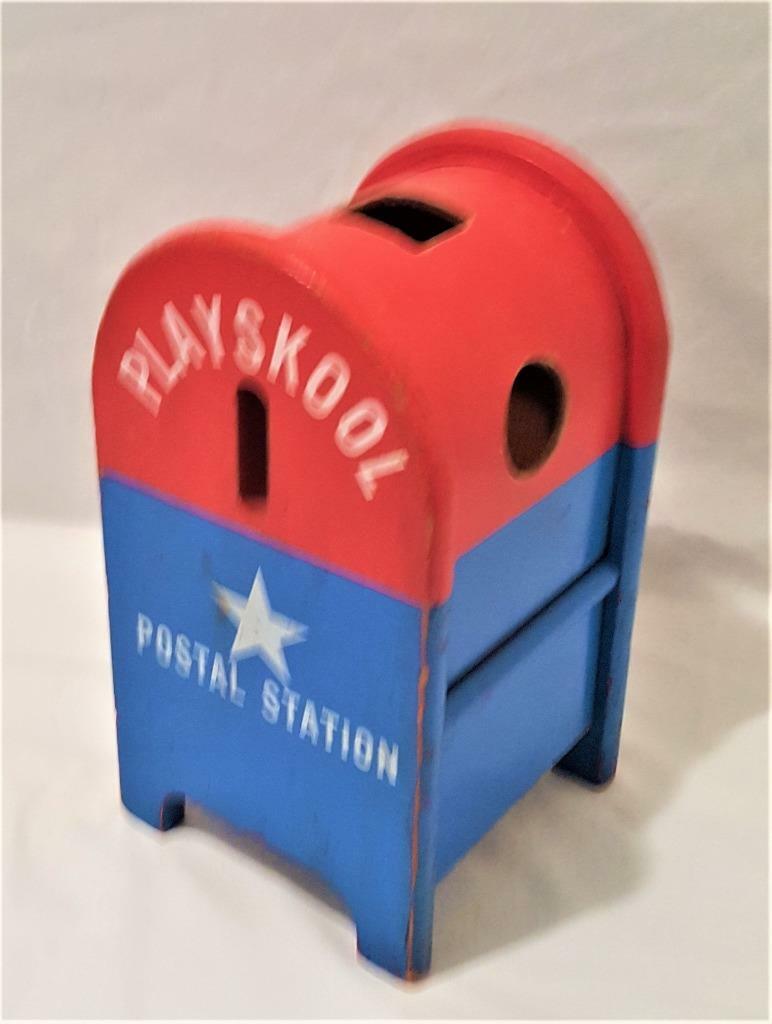 Vintage Playskool Postal Station 11" Wooden Mailbox shape sorter (no ...