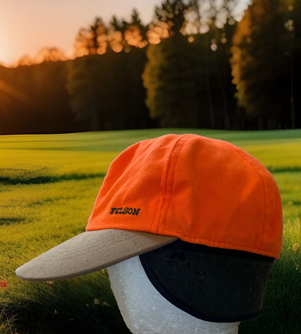 FILSON Ear Flaps Hat Men’s fitted size S Blaze Orange Insulated Cap ...