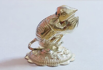 925 Silver Hindu Religious Statue Ganeshas- Mushak Mouse Rat with Modak ...