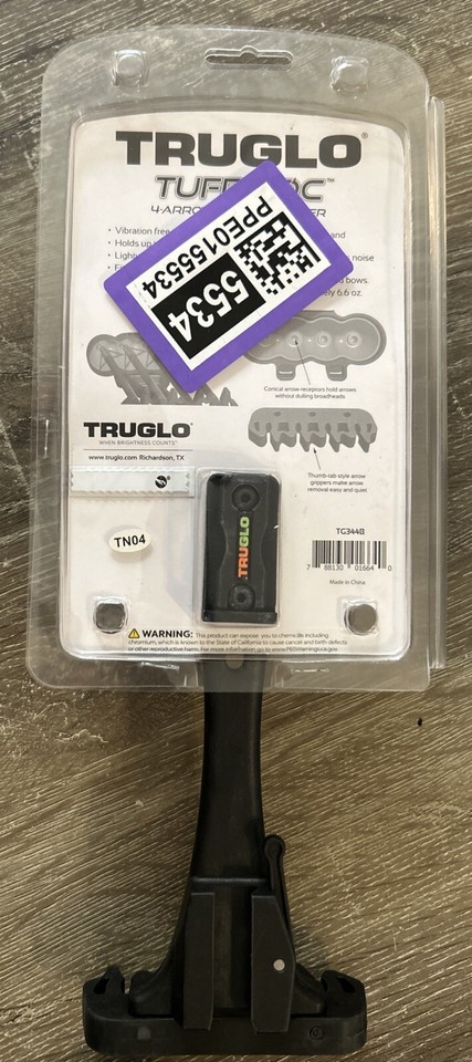 TruGlo Tuff-Loc 4 Arrow Quiver Black Model# TG344B Crossbow Compatible ...