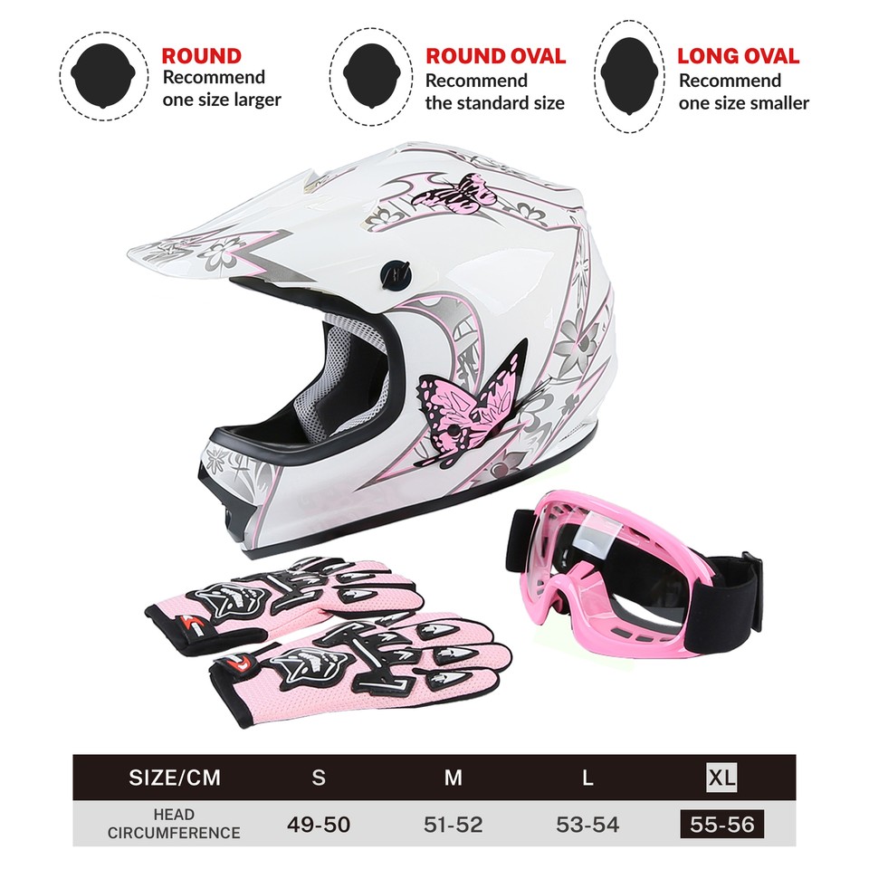 Motorcycle DOT Youth Kid Girls Helmet Motocross Dirt Bike Downhill ATV ...