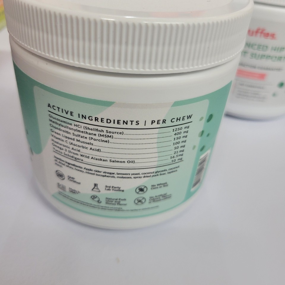 New SEALED 2 Pack of Wuffes Advanced Hip & Joint Support - Dog Chews ...