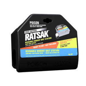 RATSAK Fast Action Reusable Rodent Bait Station With Wax Blocks ...