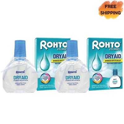 2x Rohto Dry Aid Eye Drops 13ml Restore Moisture Relief Dry Eyes Free ...