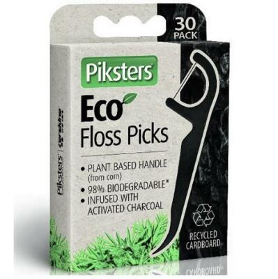 Piksters Eco Charcoal Floss Picks Pack Of 30 | eBay