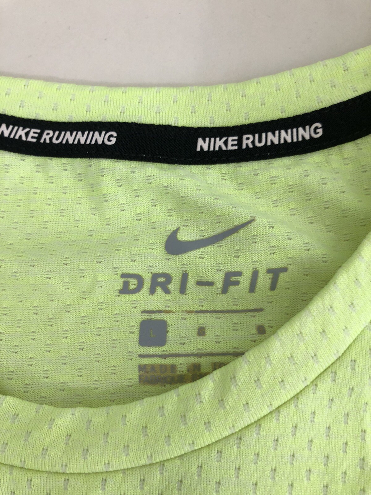 Florescent Yellow Nike Running Athletic Shirt Men's Size L Large | eBay