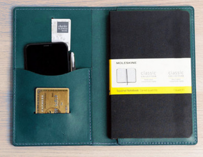 notebook notes book jacket cover slipcase card phone bag cow leather ...