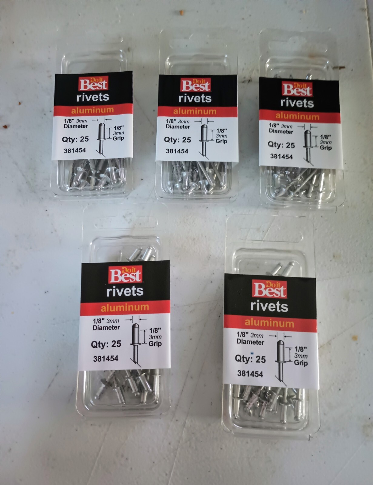 Aluminum Pop Rivets 1/8 x 1/8" Dome Head Blind 4-2 Gap .063-.125 -Qty ...