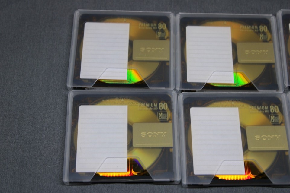 6-Sony Premium Gold MiniDiscs 80 minute Minidiscs BLANK (C8) | eBay