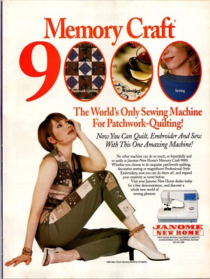 Janome New Home Sewing Machine Memory Craft 9000 Original Vintage Print ...