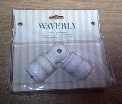 Waverly Kirsch Wood Pole Elbow Connector Fits 1" Pole Washed Ivory 2534 ...