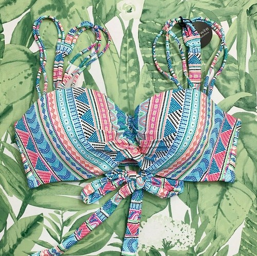 Coco Reef Bra Sized Swim Suit Top Underwire Padded Polka Dot Multi Sz ...