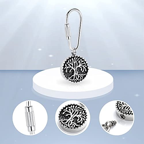 Cremation Jewelry Keychain for Ashes Stainless Steel Keepsake Tree of ...