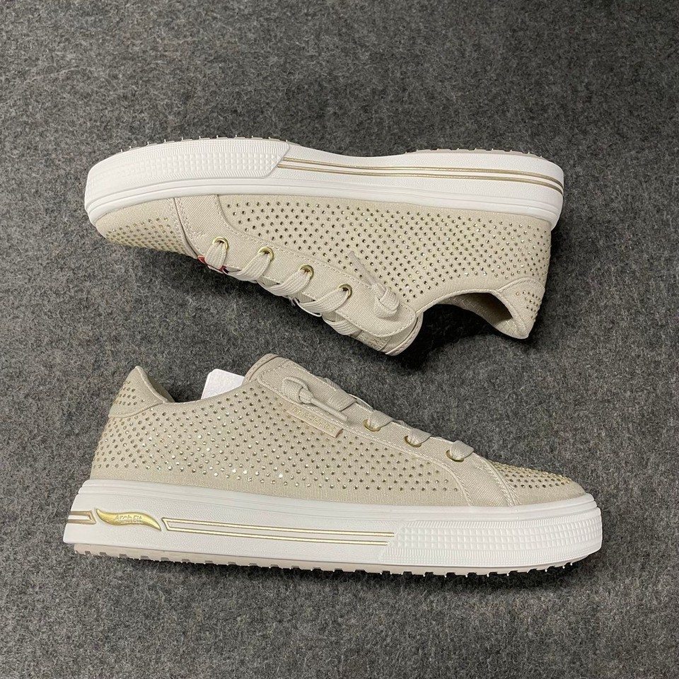 SKECHERS Arch Fit Arcade-Gem Steps Sneaker Women's Size 7 Taupe/Gold | eBay