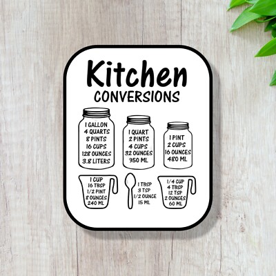 Cooking Kitchen Conversion Magnet Measurement Baking Supplies Fridge ...