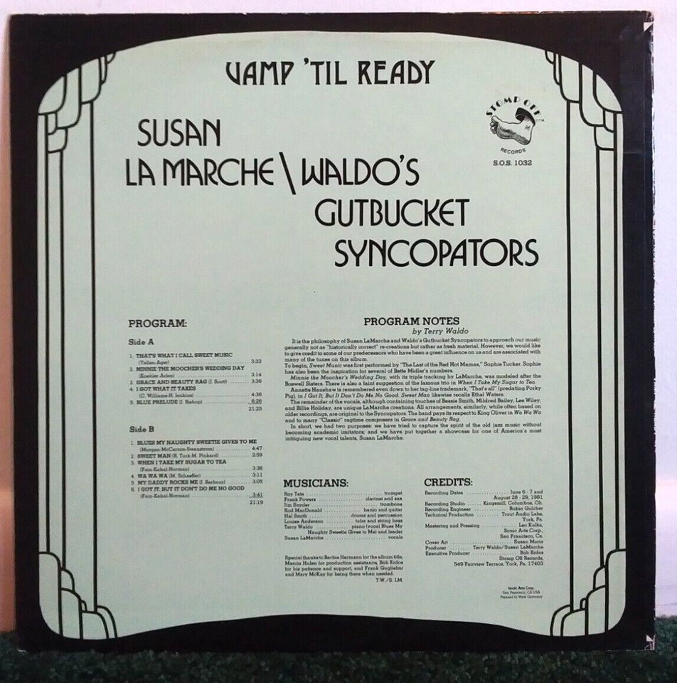 Susan LaMarche Waldo's Gutbucket Syncopators – Vamp Til Ready Vinyl ...