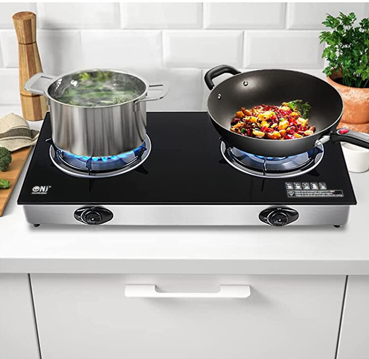 Portable 2 Burner Gas Stove Indoor Caravan LPG Cooktop Double Cooker ...