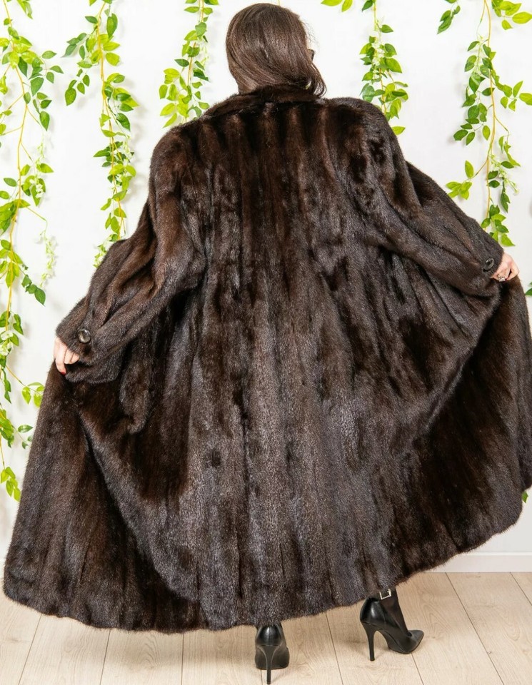 L Gorgeous Real Mink Coat Luxury Fur Long Soft Look Beautiful 100% Real ...